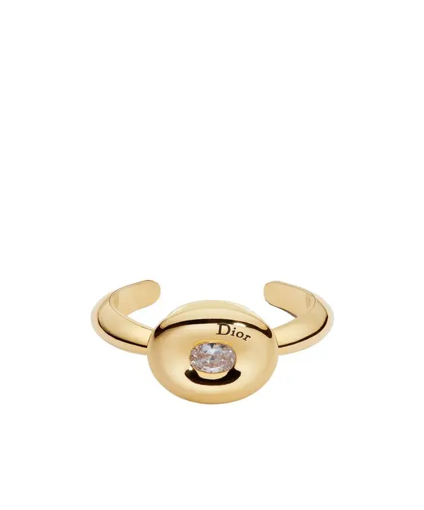 Dior Rocks Bangle With Cubic Zirconia In Gold-finish Metal - Yellow