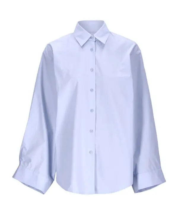 THE FRANKIE SHOP Long Sleeve Shirt With Classic Collar - Light Blue