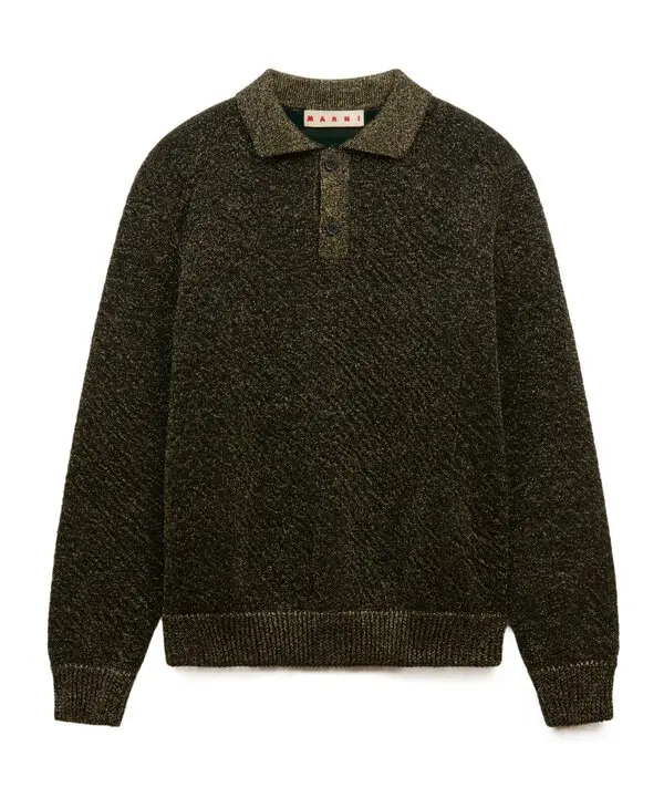 Marni Wool Polo Jumper With Lurex Detailing