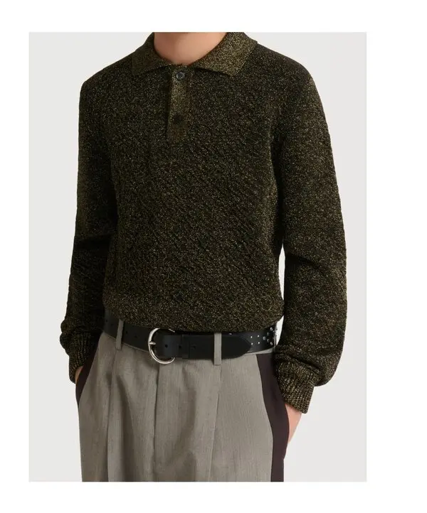 Marni Wool Polo Jumper With Lurex Detailing