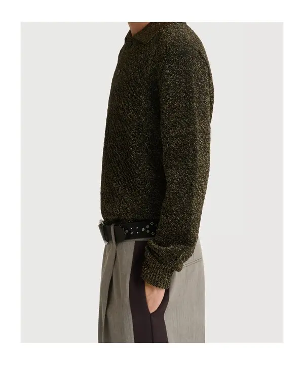 Marni Wool Polo Jumper With Lurex Detailing