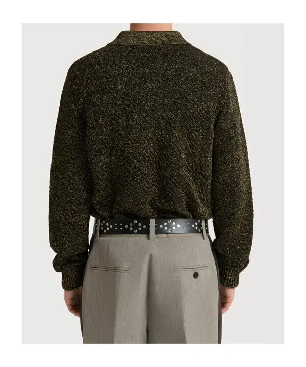 Marni Wool Polo Jumper With Lurex Detailing