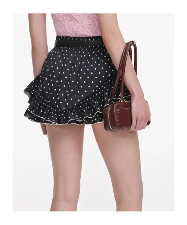SELF-PORTRAIT Polka-dot Ruffle Shorts