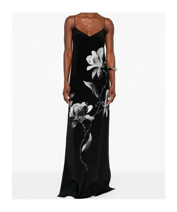 Ermanno Scervino Strappy Floral Print Maxi Dress