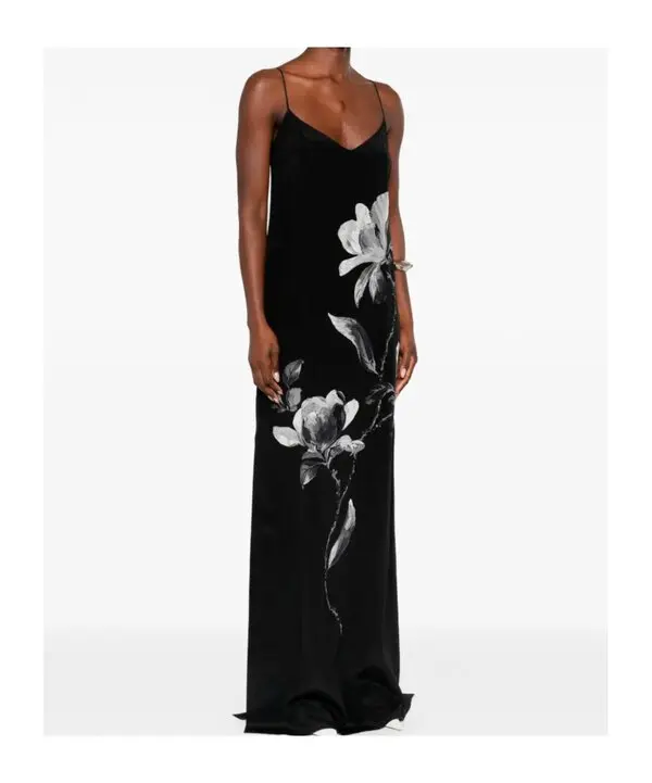 Ermanno Scervino Strappy Floral Print Maxi Dress