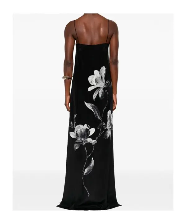 Ermanno Scervino Strappy Floral Print Maxi Dress