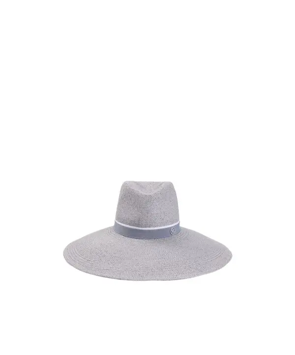 MAISON MICHEL Anne Logo Plaque Fedora - Gray