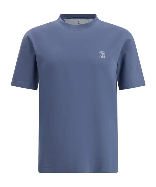 Brunello Cucinelli Logo Printed Crewneck T-shirt