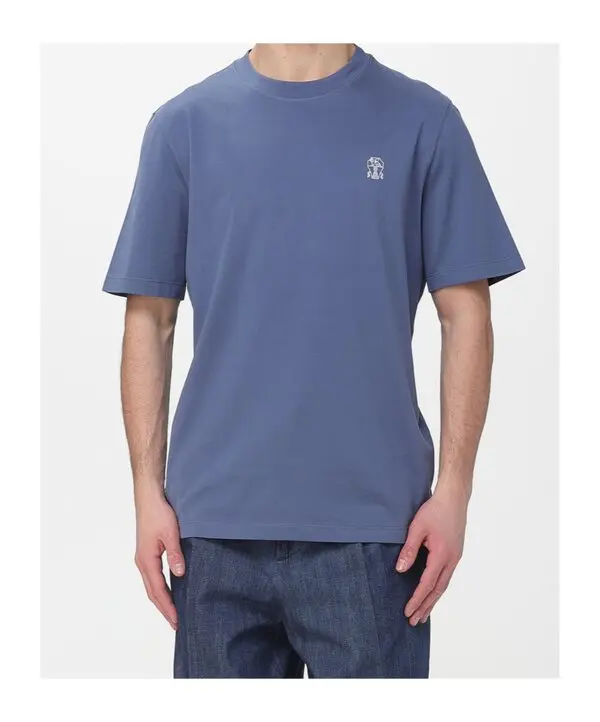 Brunello Cucinelli Logo Printed Crewneck T-shirt