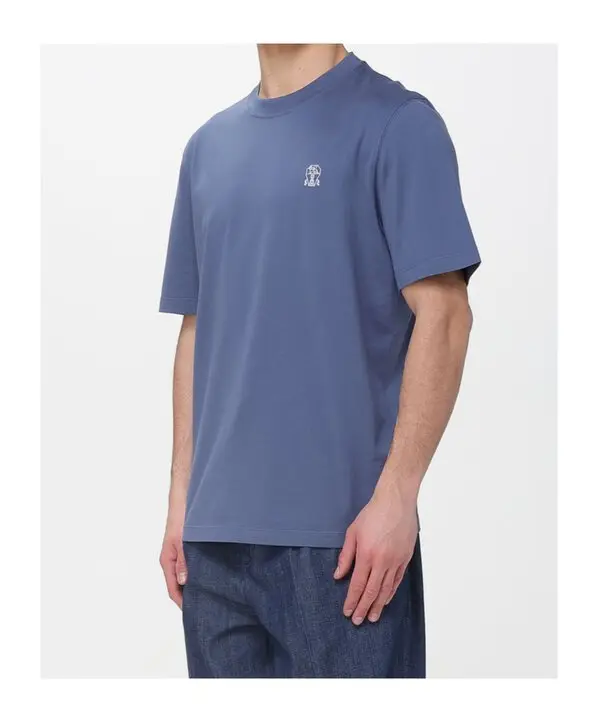 Brunello Cucinelli Logo Printed Crewneck T-shirt