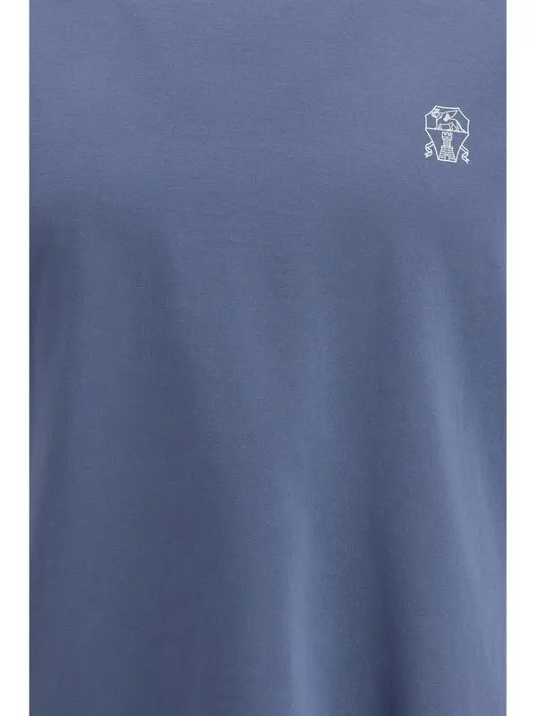 Brunello Cucinelli Logo Printed Crewneck T-shirt