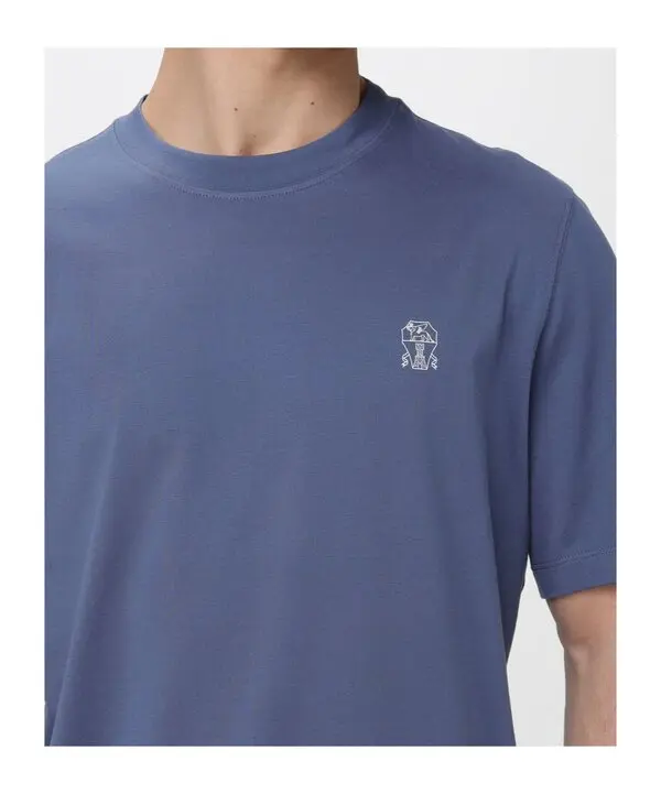 Brunello Cucinelli Logo Printed Crewneck T-shirt