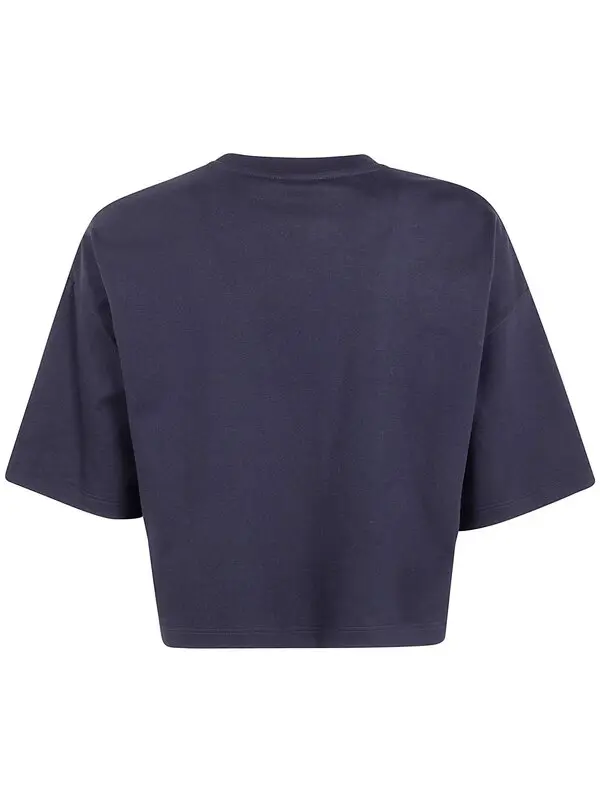 Balmain Logo Embroidered Cropped T-shirt - Black