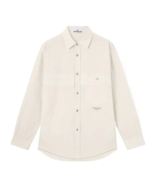 Stone Island Logo-embroidered Shirt - Ivory