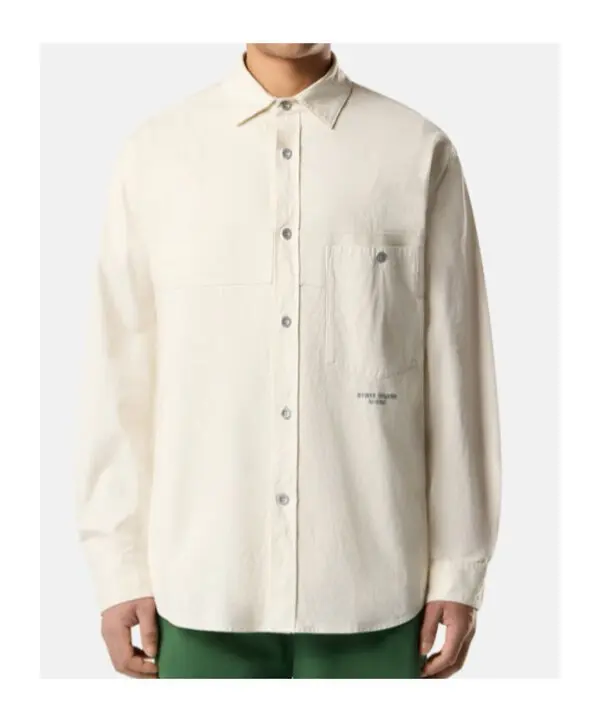 Stone Island Logo-embroidered Shirt - Ivory