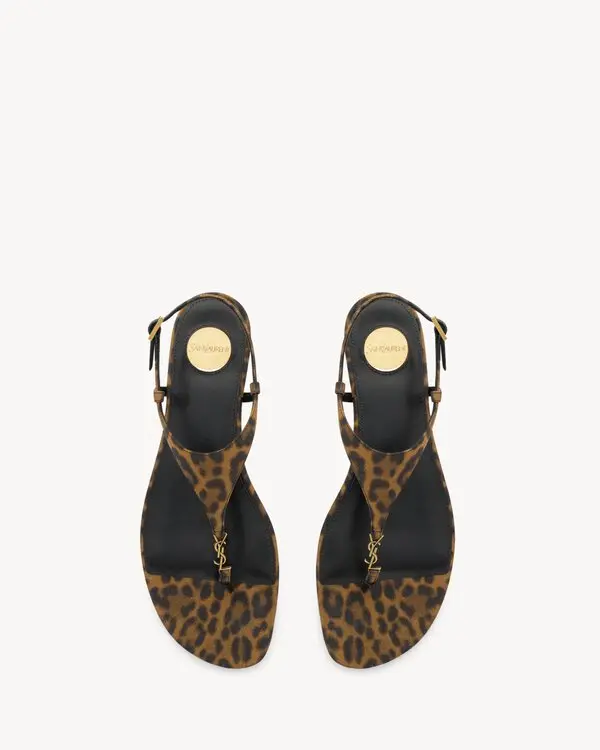 Saint Laurent Cassandra Printed Flat Sandals