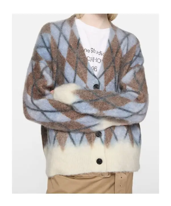 Acne Studios Argyle Pattern Cardigan - Multicolor