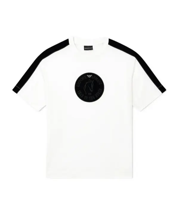 Emporio Armani Velvet Panel Crewneck T-shirt - Off White