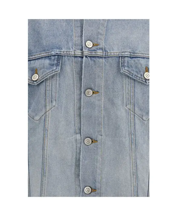 Balenciaga Tape Pattern Denim Jacket - Light Blue