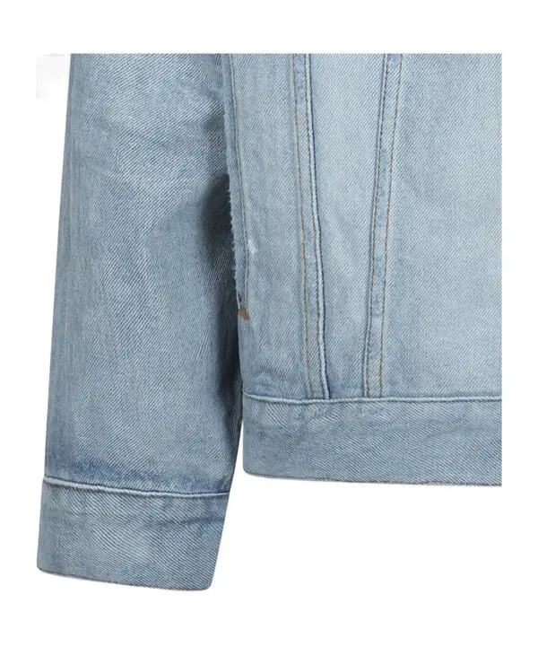 Balenciaga Tape Pattern Denim Jacket - Light Blue