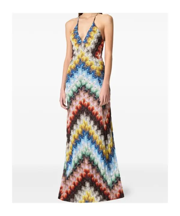 Missoni Zig-zag V-neck Maxi Dress