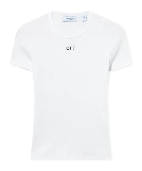 Off-White Off Stamp Rib Basic T-shirt - White