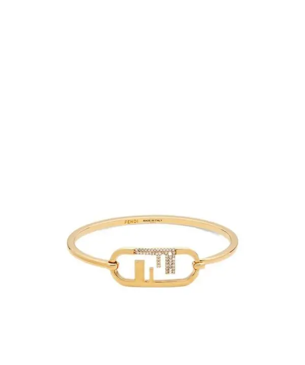 Fendi O'lock Embellished Logo Bracelet - Yellow