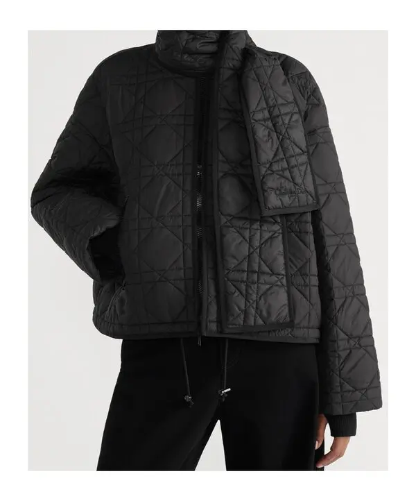 Dior Macrocannage Quilted Jacket With Scarf Collar