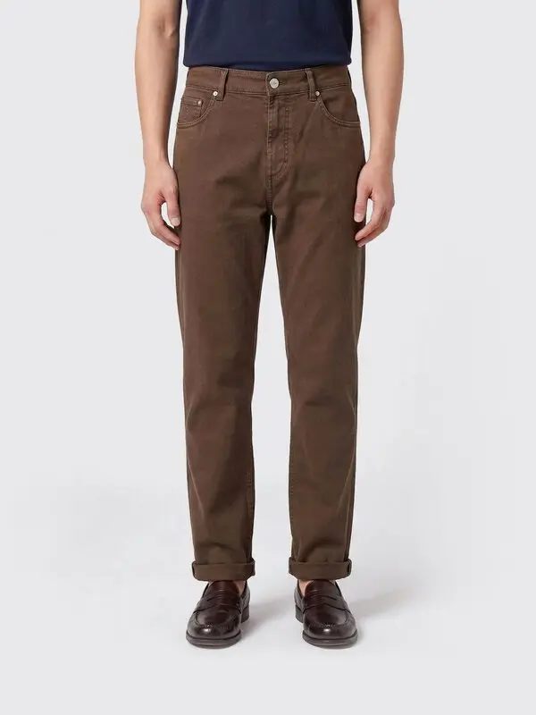 Brunello Cucinelli Logo Patch Straight-leg Jeans - Brown