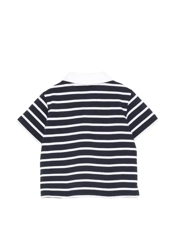 Balmain Striped Buttoned Polo Shirt