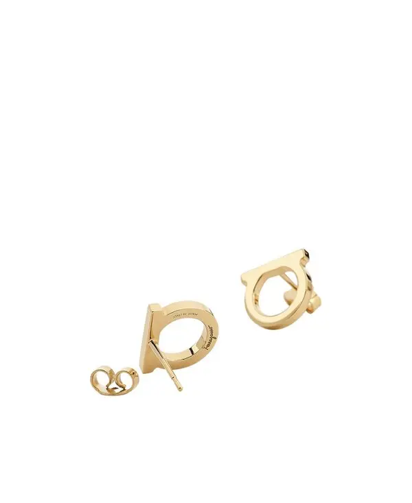 FERRAGAMO Gancini Logo Stud Earrings - Yellow