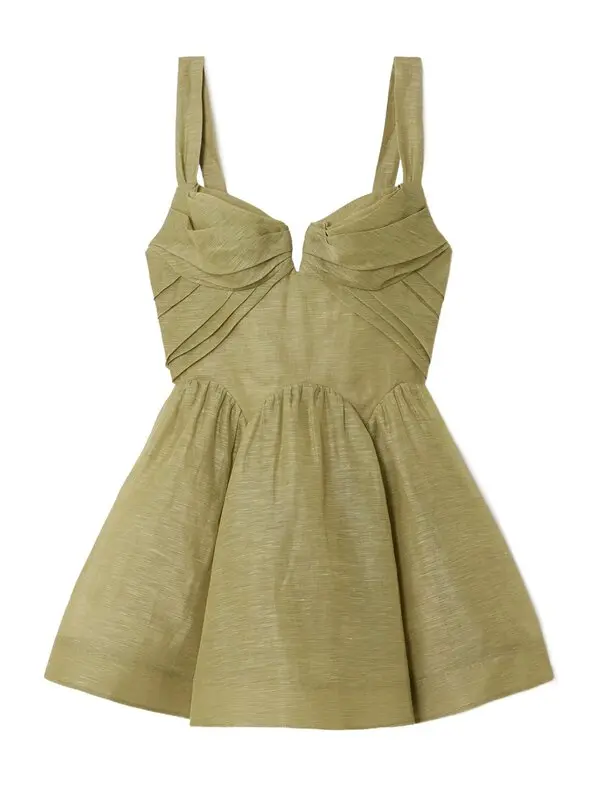 Zimmermann Rebellion Drape Mini Dress - Palm