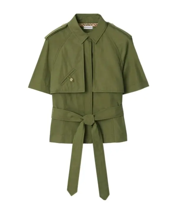 Burberry Belted Short Sleeve Shirt - Pasture Green