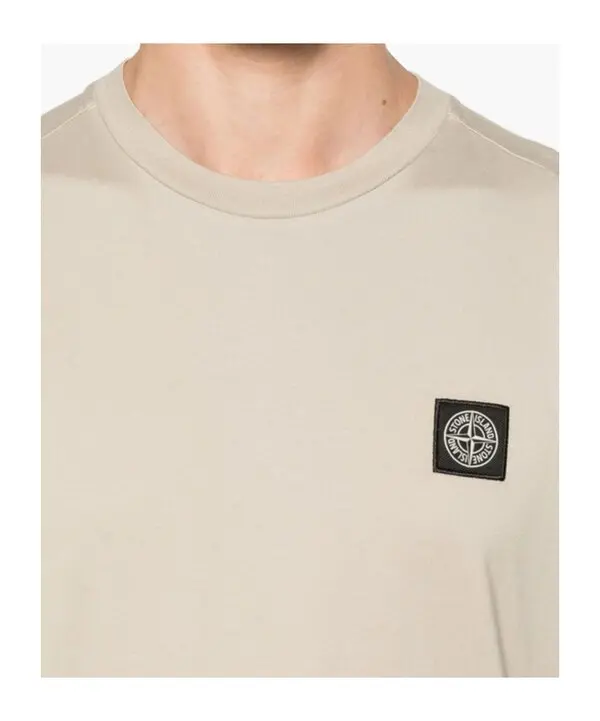 Stone Island Logo Patch Crewneck T-shirt - Light Beige