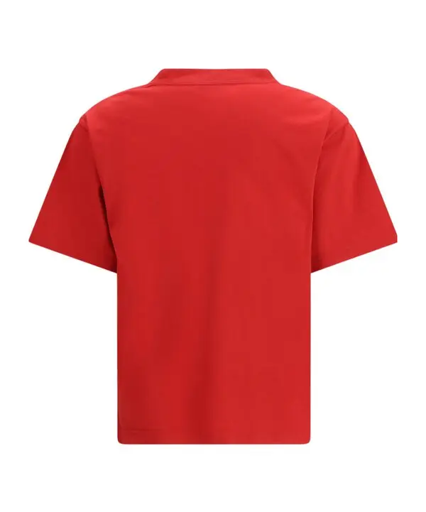 Balenciaga Laurel Embroidered Cotton T-shirt - Red
