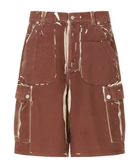 Marni Wide-leg Cargo Shorts With Screen-printed Detail