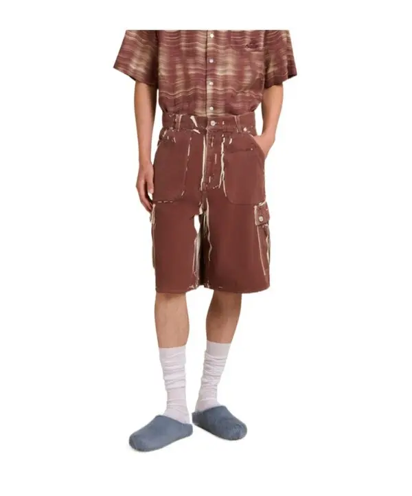 Marni Wide-leg Cargo Shorts With Screen-printed Detail