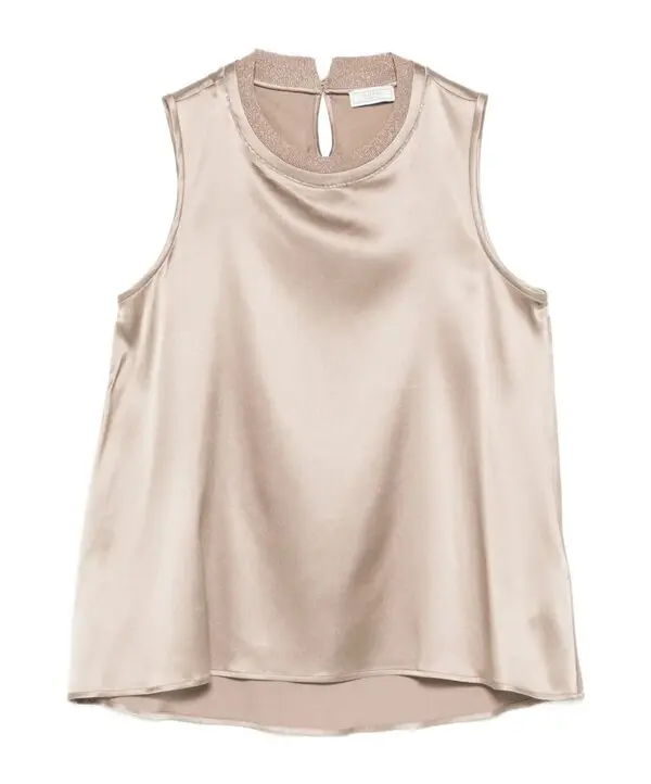 Peserico Sleeveless Keyhole Detail Top - Nude