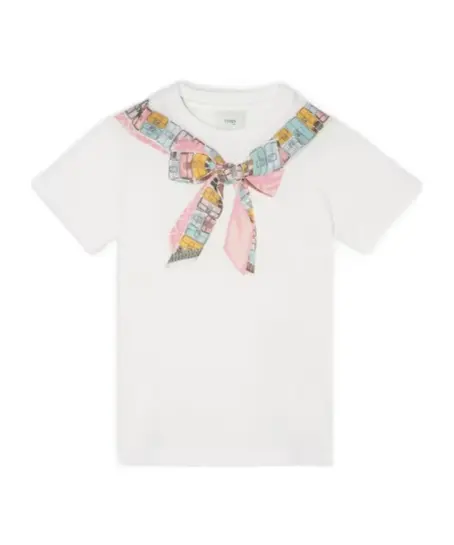 Fendi Bow-print Short-sleeve T-shirt - White