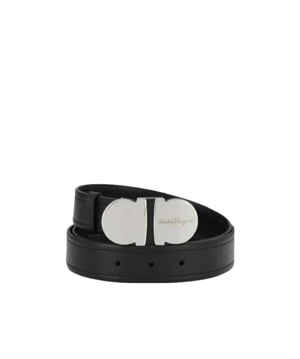 FERRAGAMO Logo Buckle Belt - Black