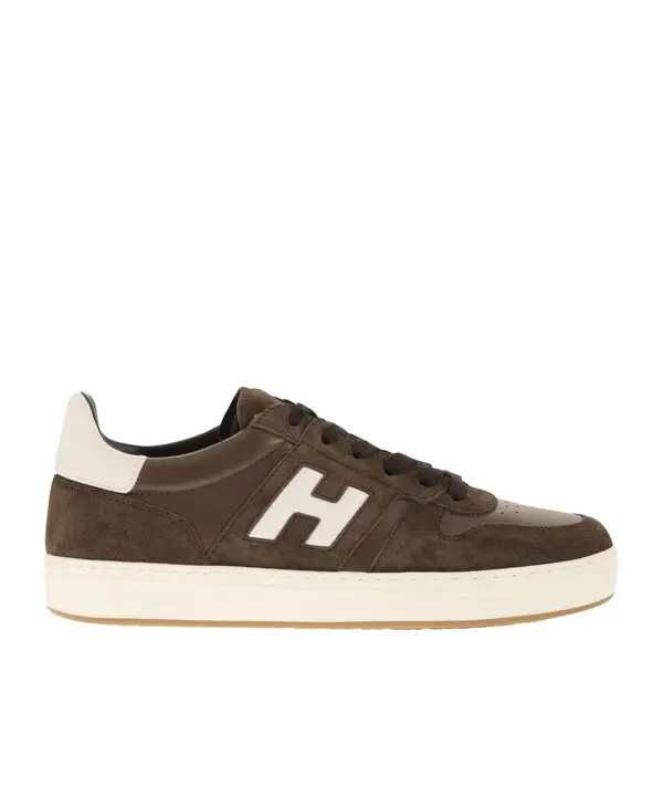 Hogan H-stripe Lace-up Sneakers - Brown
