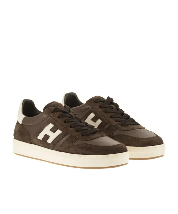 Hogan H-stripe Lace-up Sneakers - Brown