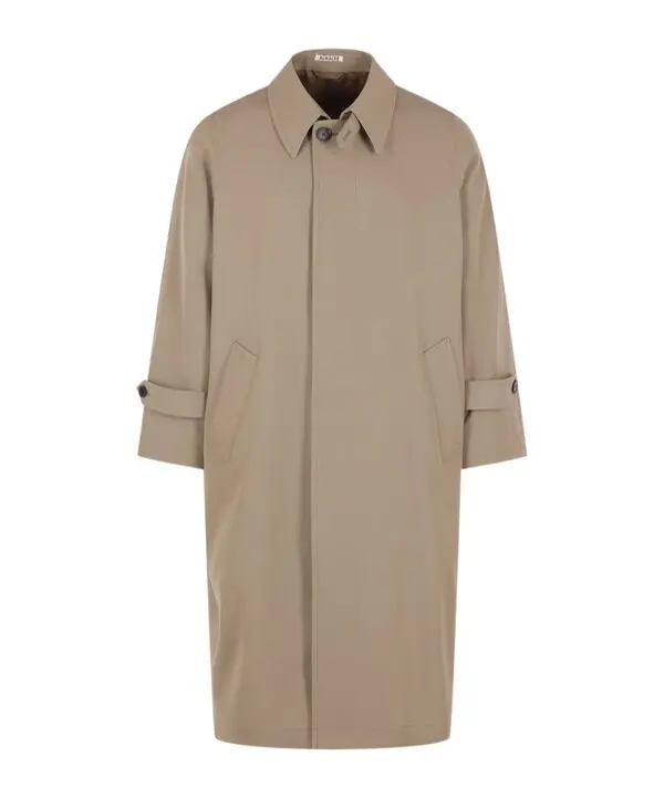 Auralee Wool Collar Trench Coat - Nude