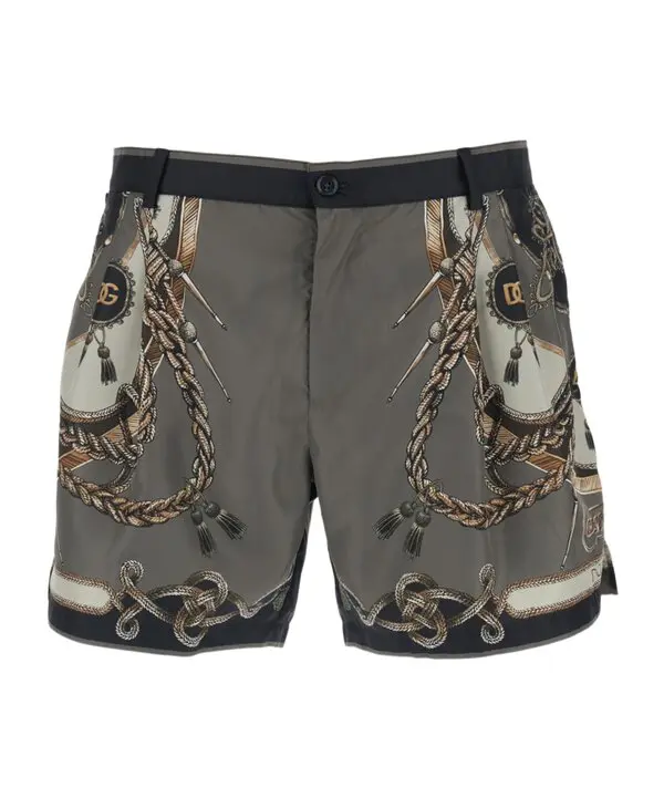 Dolce & Gabbana Printed Swim Shorts - Black