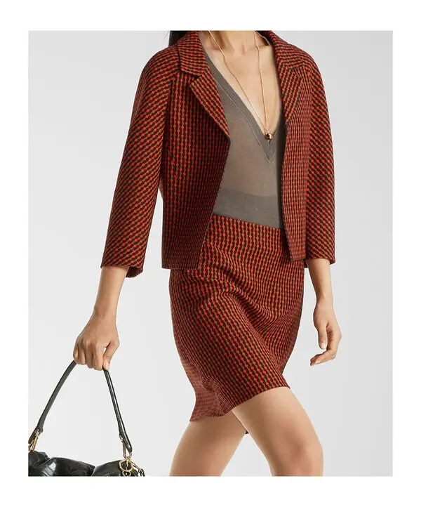 Fendi And Black Wool And Silk Jacket With Mini Dots Print