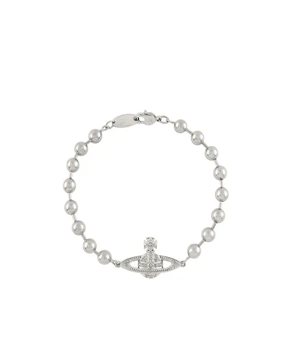 VIVIENNE WESTWOOD Orb Beaded Bracelet - Platinum-white-crystal