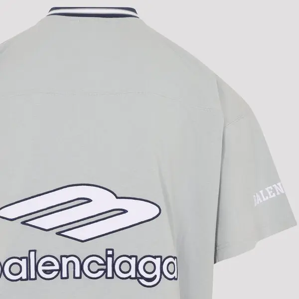 Balenciaga 3b V-neck Oversized Football T-shirt - Gray/white