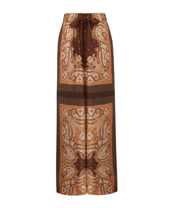 Zimmermann Luna Track Pants - Caramel Paisley