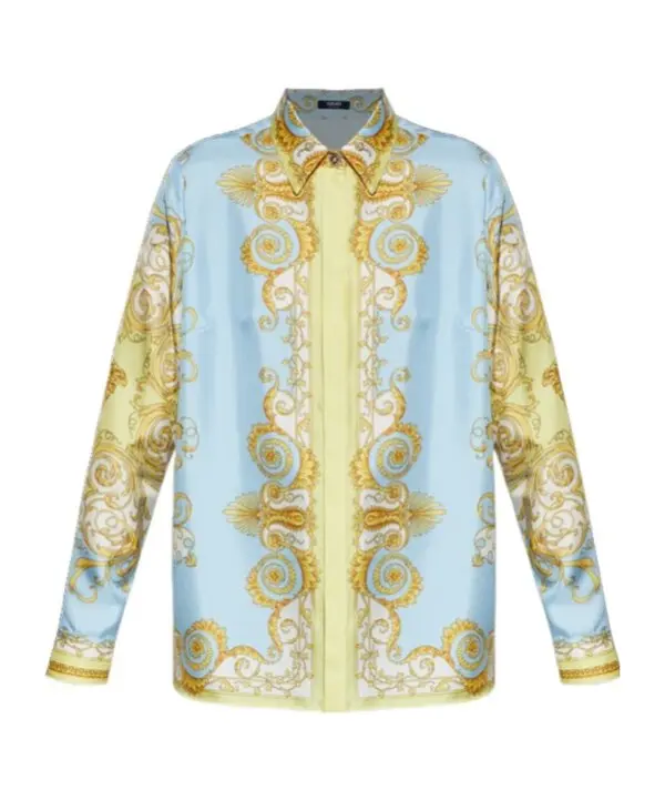 Versace Graphic Print Long Sleeve Shirt - Multi-color