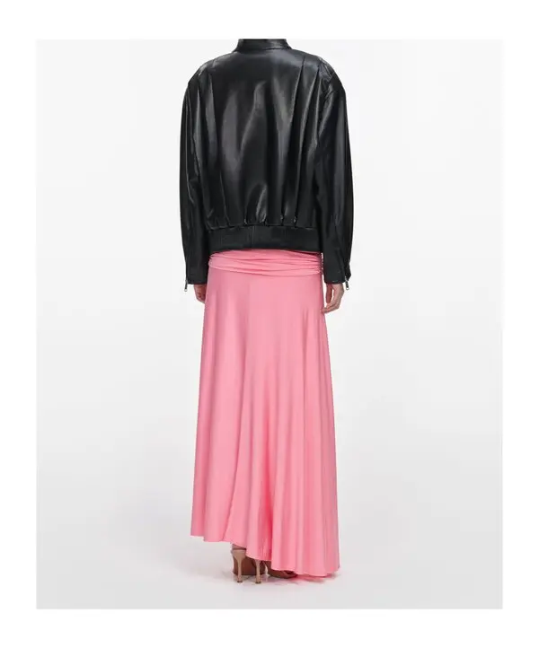 SELF-PORTRAIT Pleated Belted Biker Jacket